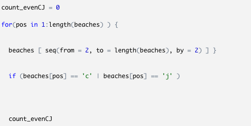 Solved R programming language and beaches is the data set | Chegg.com