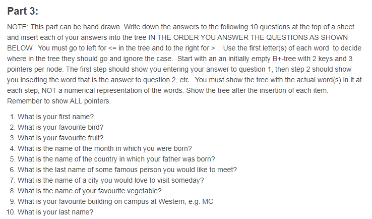 Solved Part 3: NOTE: This part can be hand drawn. Write down | Chegg.com