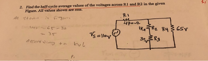 Solved Find the half-cycle average values of the voltages | Chegg.com