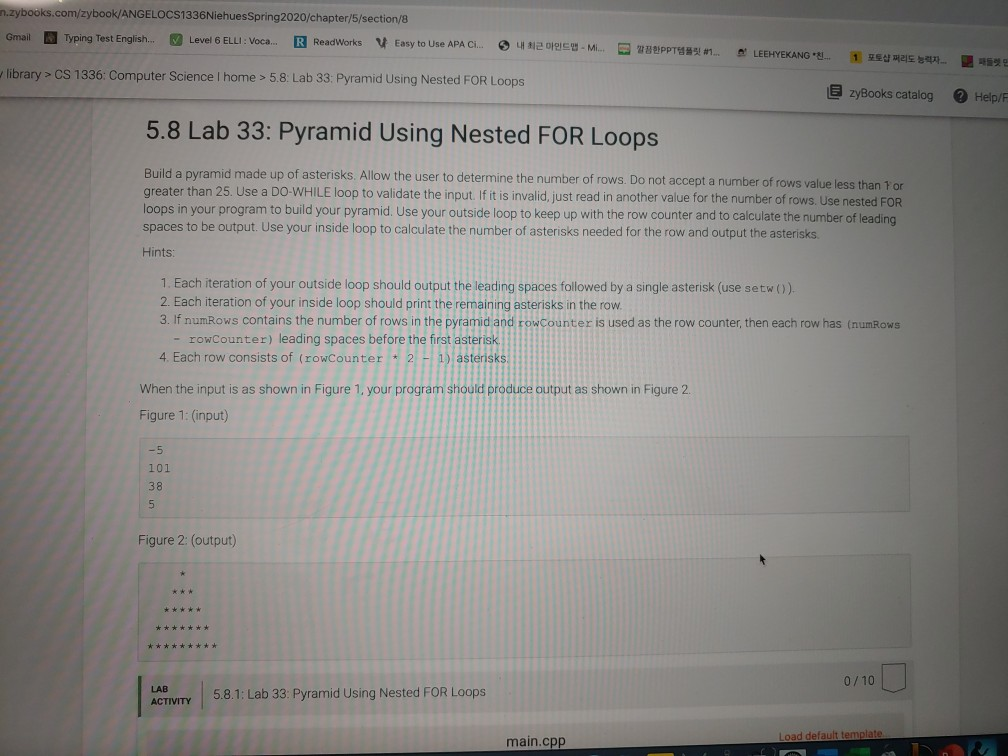 Solved: Zybooks.com/zybook/ANGELOCS1336Niehues Spring 2020... | Chegg.com