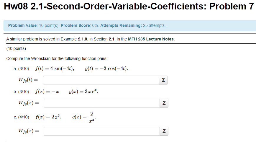 Solved Hw08 2 1 Second Order Variable Coefficients Problem