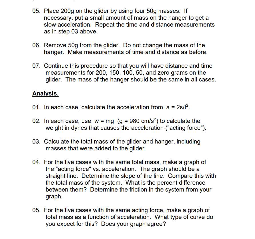 Solved Force, Mass, and Acceleration Introduction. In this | Chegg.com