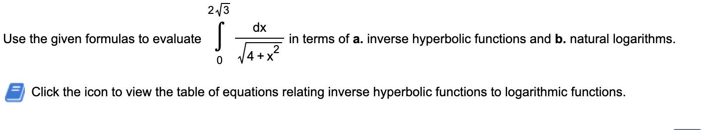 Solved 213 dx Use the given formulas to evaluate S in terms | Chegg.com