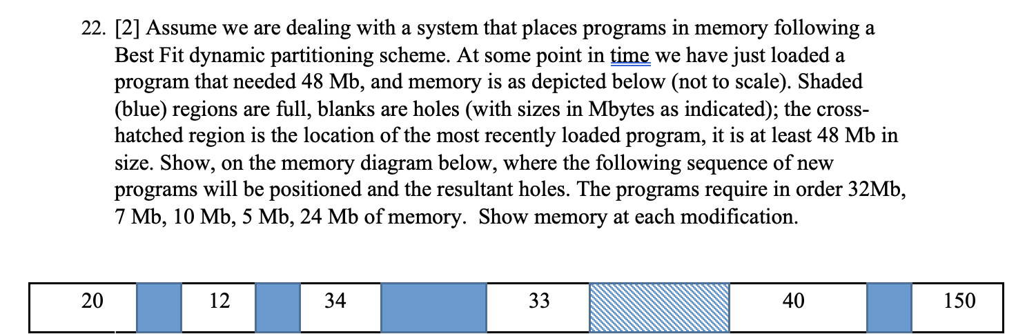 Solved 22. [2] Assume we are dealing with a system that | Chegg.com