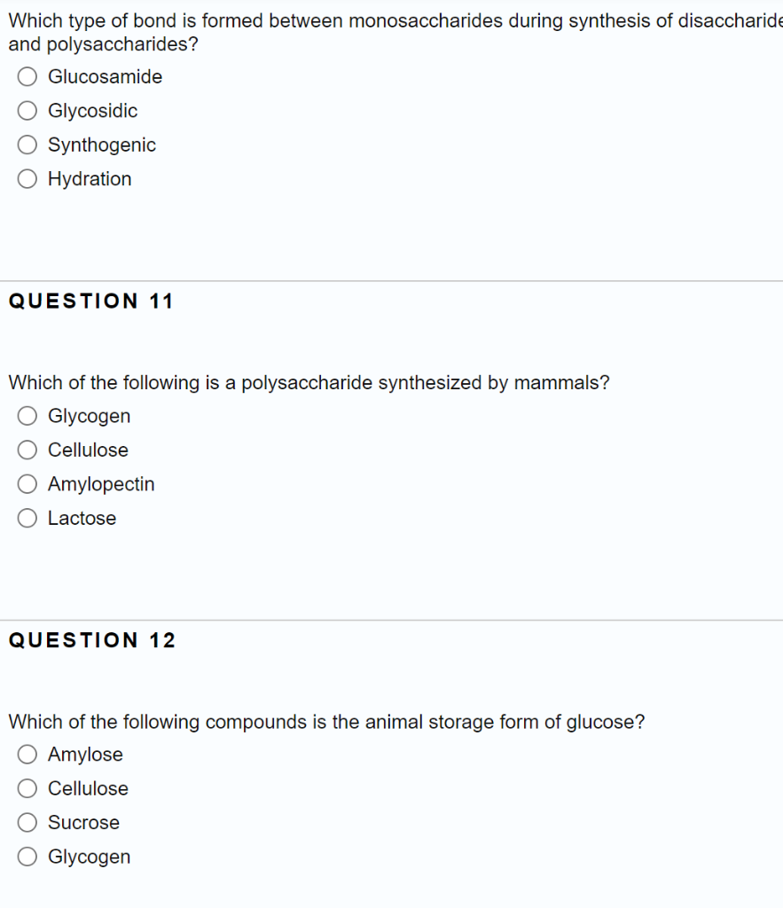 Solved Which type of bond is formed between monosaccharides | Chegg.com