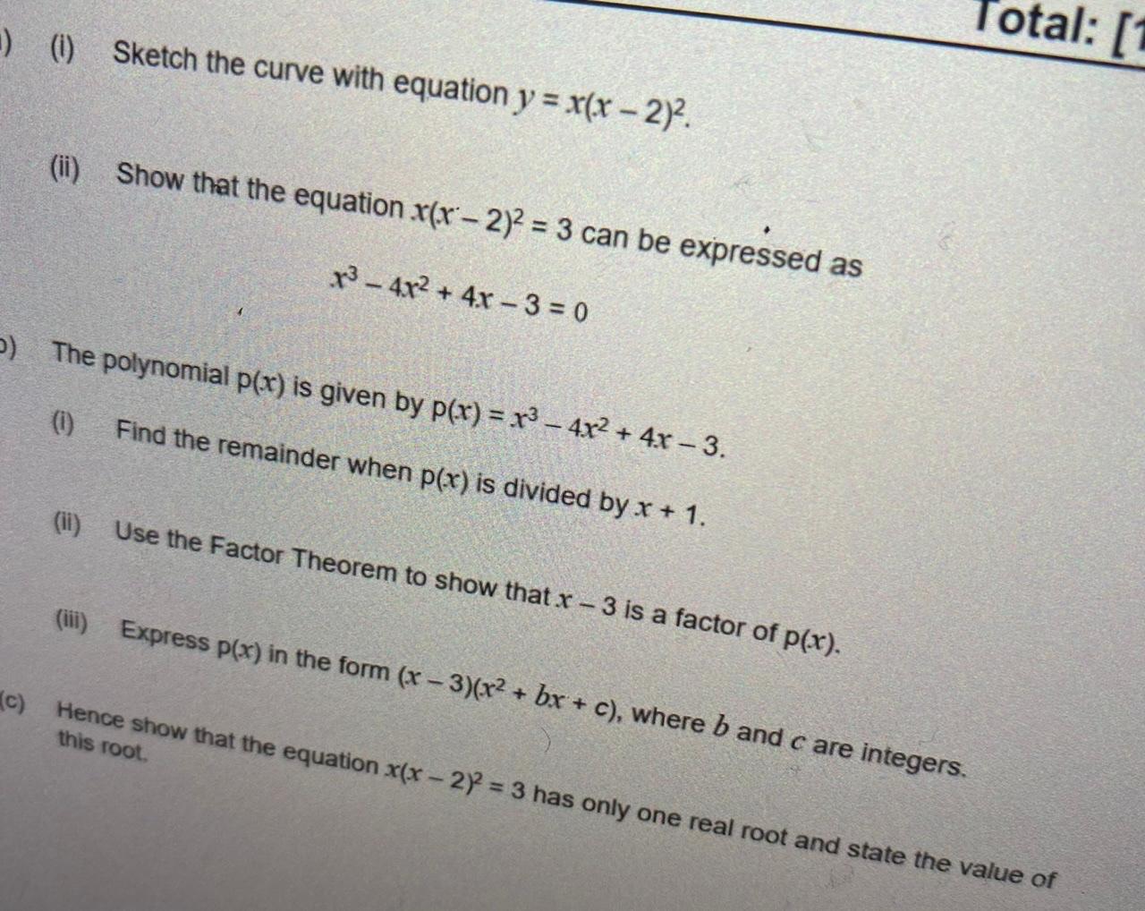 Solved (ii) Show that the equation x(x−2)2=3 can be | Chegg.com