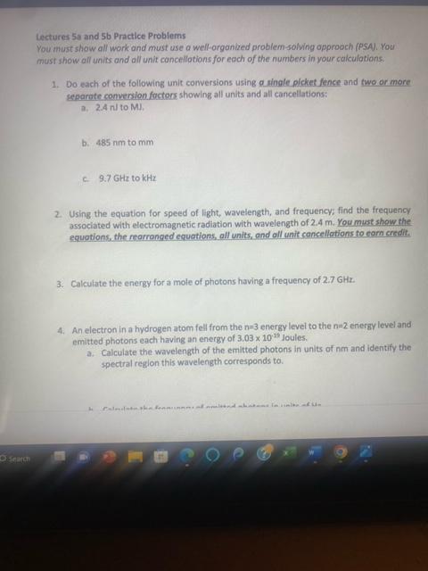 Solved Lectures 5a and 56 Practice Probleins You must show | Chegg.com