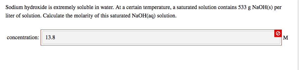 Solved Sodium hydroxide is extremely soluble in water. At a | Chegg.com