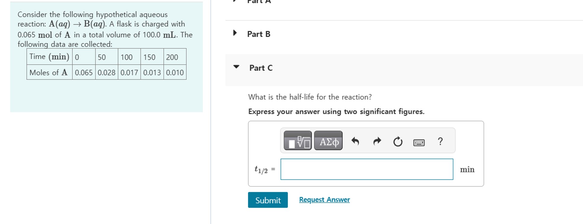 Solved Consider the following hypothetical aqueousreaction: | Chegg.com