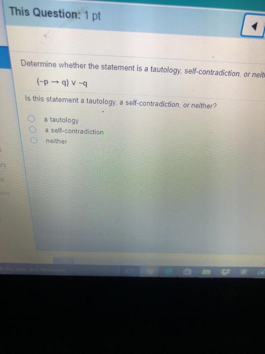 Solved This Question: 1 pt Determine whether the statement | Chegg.com