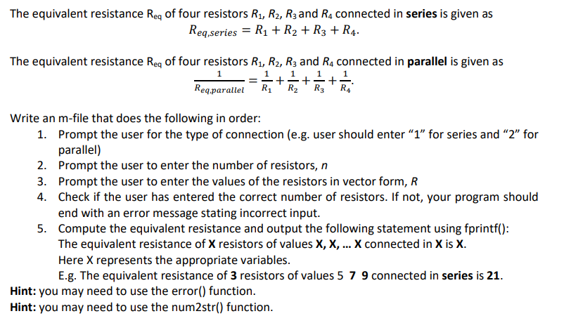 Solved Req,series =R1+R2+R3+R4. The equivalent resistance | Chegg.com
