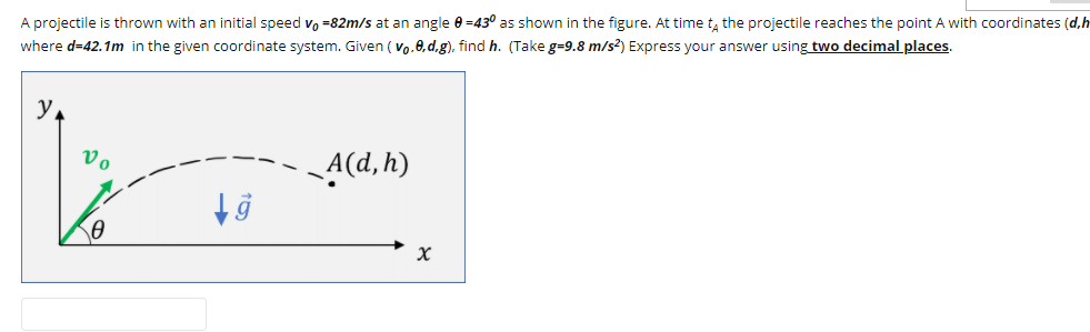 Solved A projectile is thrown with an initial speed vo=82m/s | Chegg.com