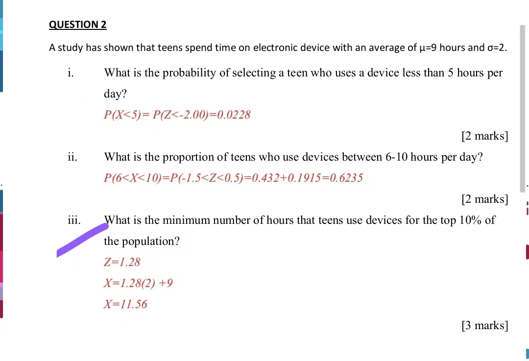 Solved A study has shown that teens spend time on electronic | Chegg.com