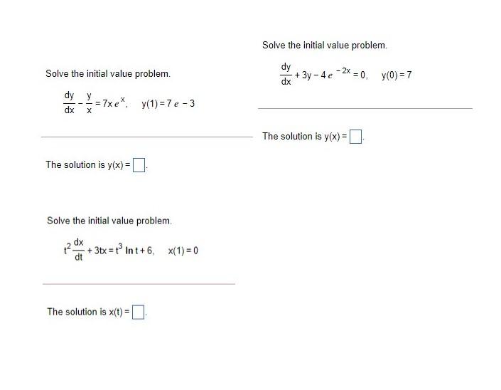 Solved Solve the initial value problem. Solve the initial | Chegg.com