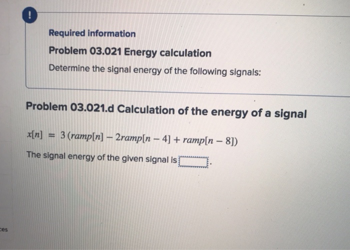 Solved 0 Required information Problem 03.021 Energy | Chegg.com