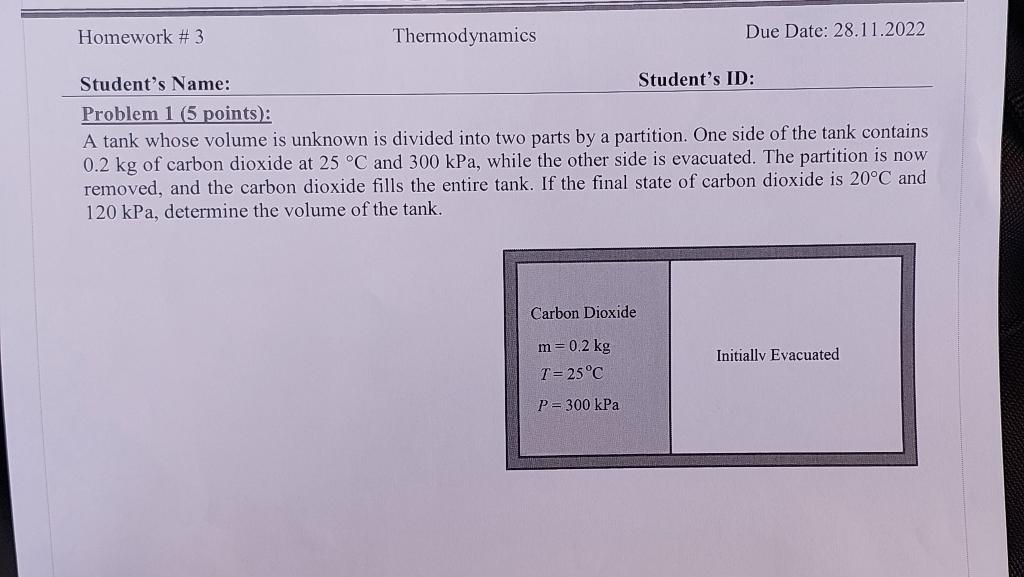 Solved Problem 1 (5 points): A tank whose volume is unknown | Chegg.com