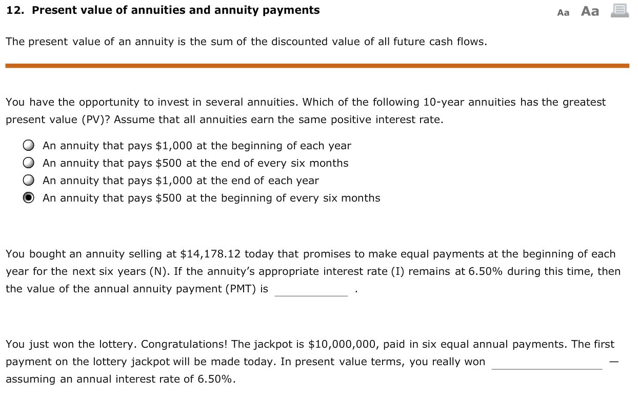 Solved 12. Present value of annuities and annuity payments | Chegg.com