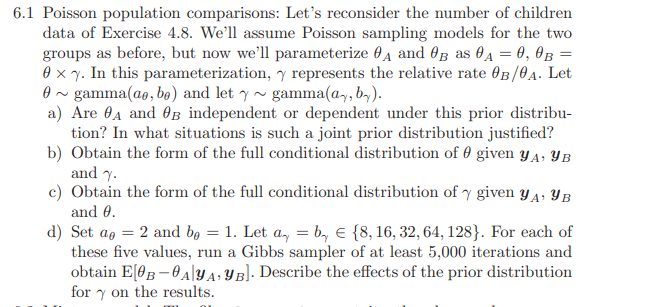 Solved 6.1 Poisson population comparisons: Let's reconsider | Chegg.com