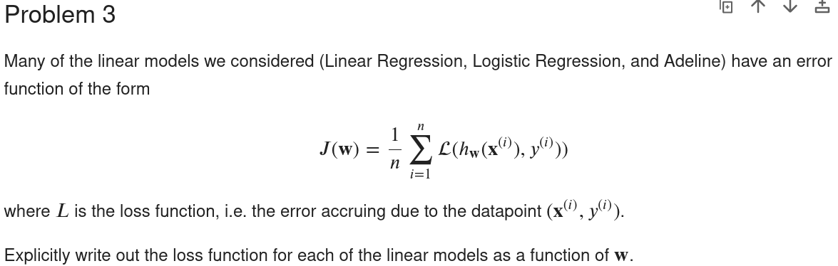 Solved Problem 3Many of the linear models we considered | Chegg.com