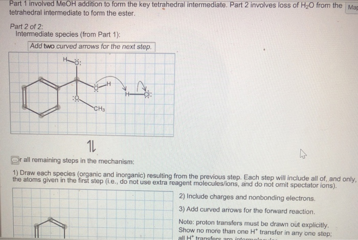 Solved Part 1 involved MeOH addition to form the key | Chegg.com