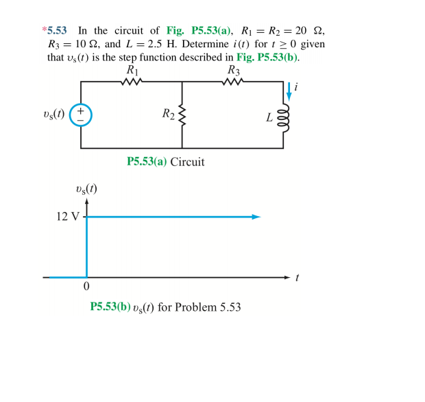 Solved *5.53 In the circuit of Fig. P5.53(a), R1 = R2 = 20 | Chegg.com