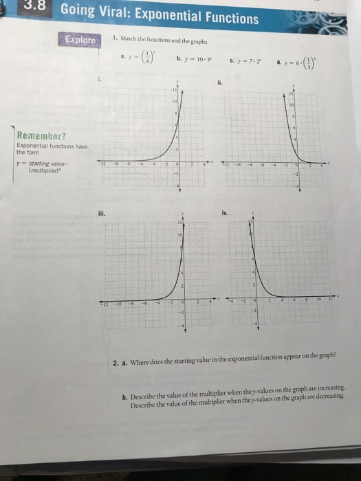 Solved 3.8 Going Viral: Exponential Functions Explore 1. | Chegg.com