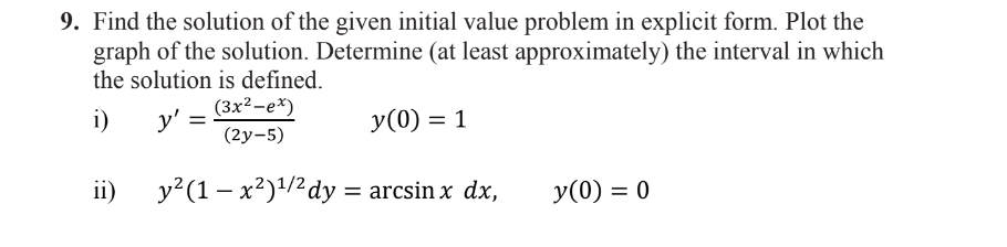 Solved 9. Find the solution of the given initial value | Chegg.com