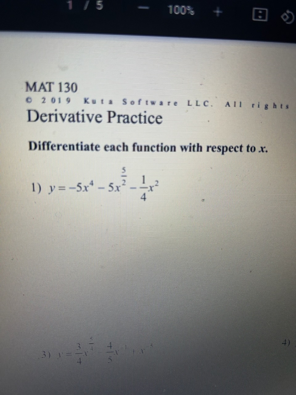 Solved MAT 130 C) 2019 Ka 1 a 80ft+are L. L. A I I rights | Chegg.com