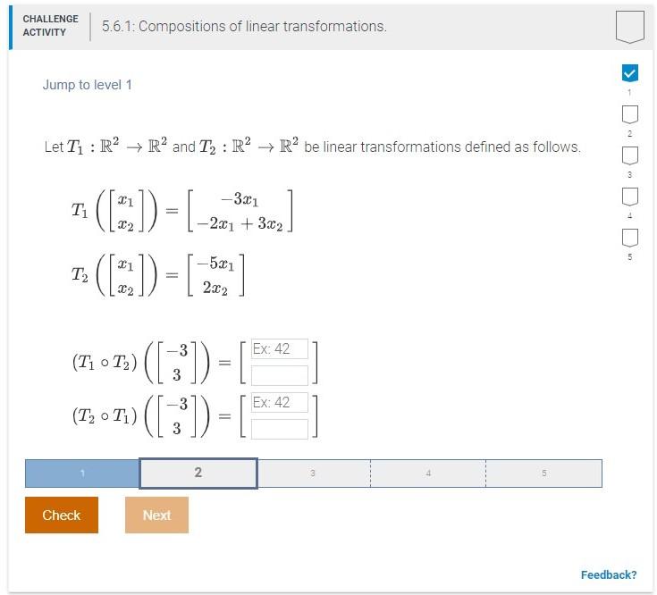 Solved CHALLENGE ACTIVITY 5.6.1: Compositions of linear | Chegg.com