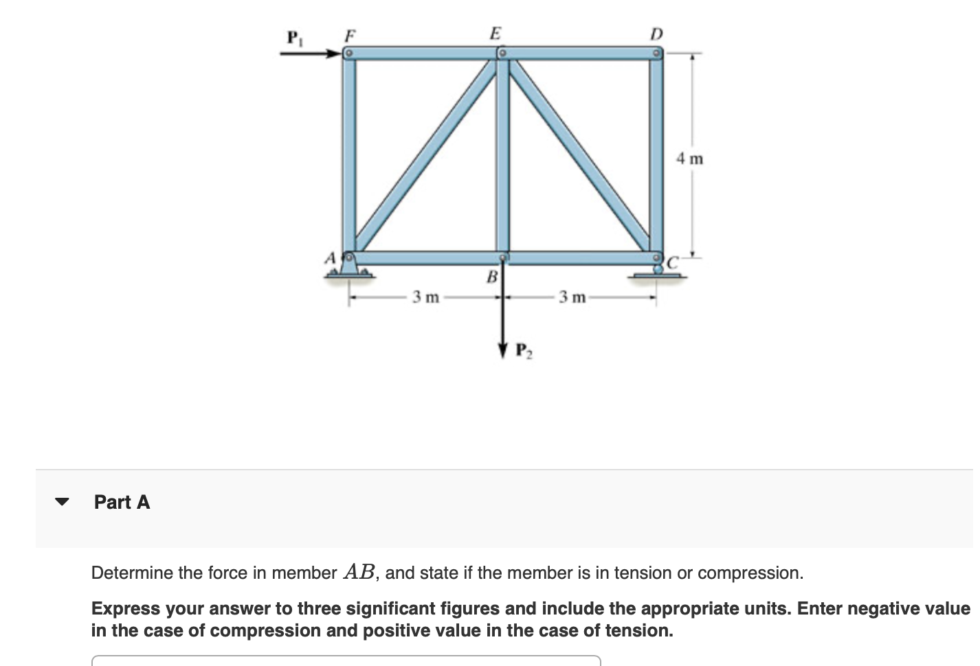 Solved Part Adetermine The Force In Member a B and