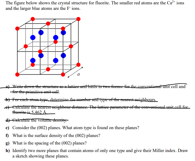 Solved The figure below shows the crystal structure for | Chegg.com