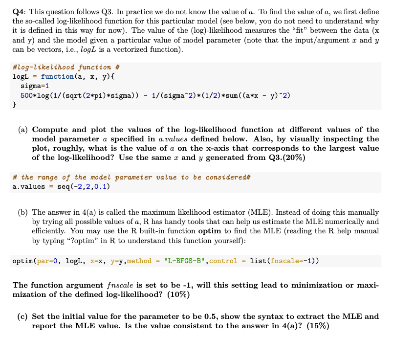 Solved Q3: Consider a linear model defined by the function | Chegg.com
