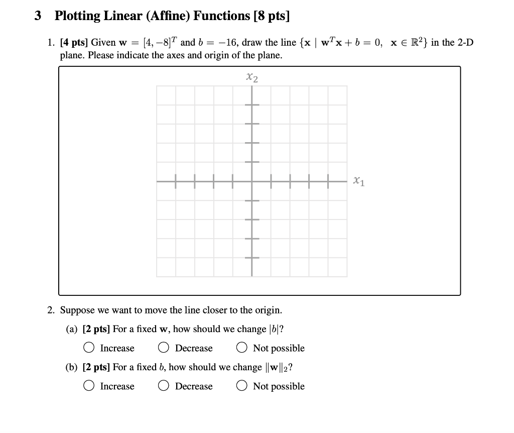 Solved 3 Plotting Linear (Affine) Functions [8 pts] 1. [4 | Chegg.com
