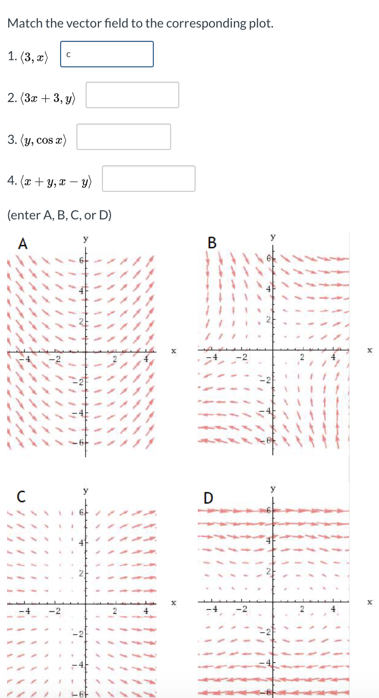 Solved Match the vector field to the corresponding plot. 1. | Chegg.com
