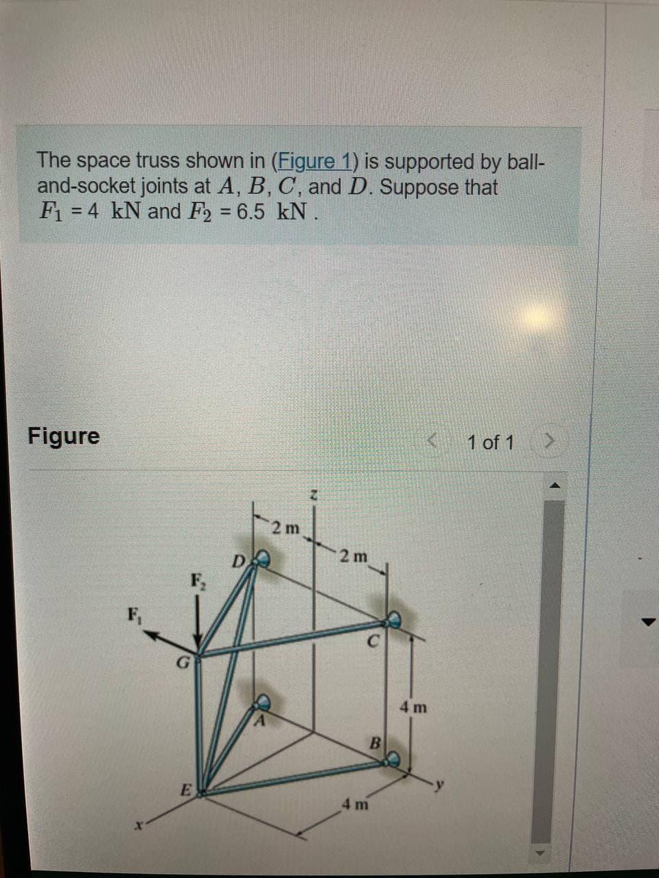 Solved \ The space truss shown in (Figure 1) is supported | Chegg.com