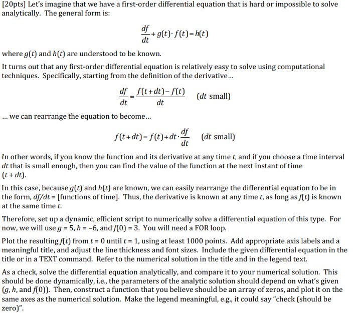 [20pts] ﻿Let's imagine that we have a first-order | Chegg.com