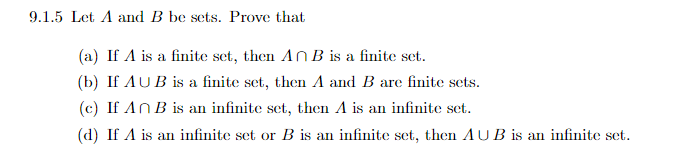 Solved 9.1.5 Let A and B be sets. Prove that (a) If A is a | Chegg.com