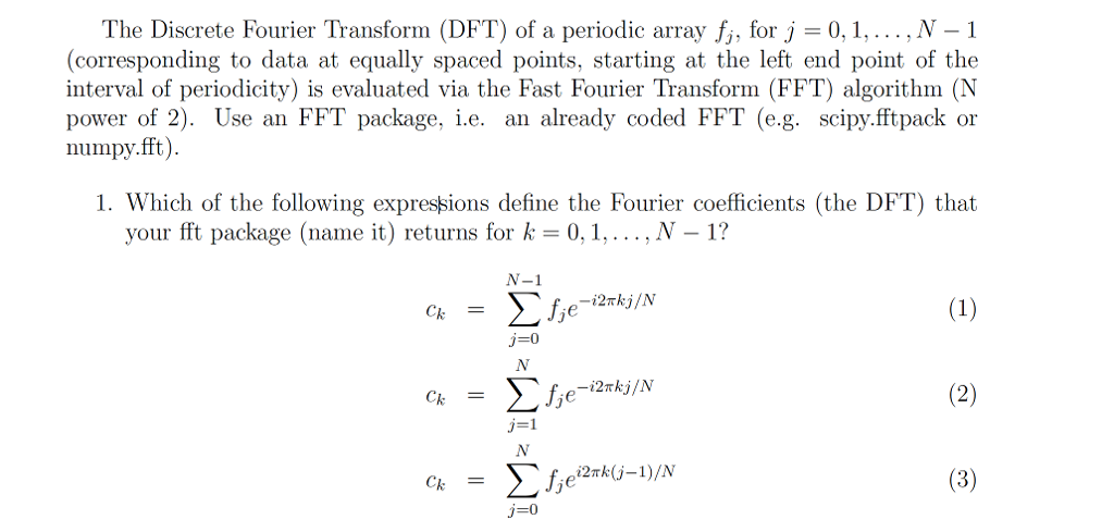 Solved The Discrete Fourier Transform (DFT) of a periodic | Chegg.com