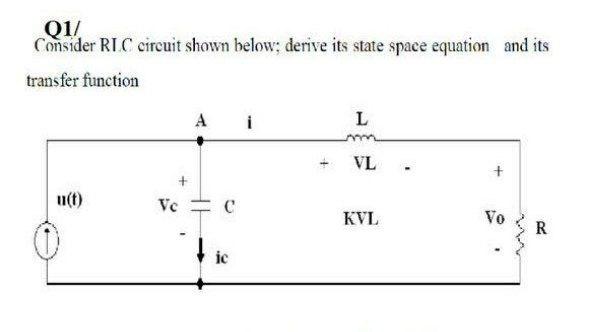 Solved Q1/ Consider RLC circuit shown below; derive its | Chegg.com