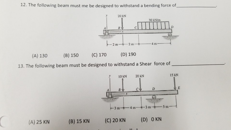 Solved 12 The following beam must me be designed to | Chegg.com Solved 12 The following beam must me be designed to | Chegg.com