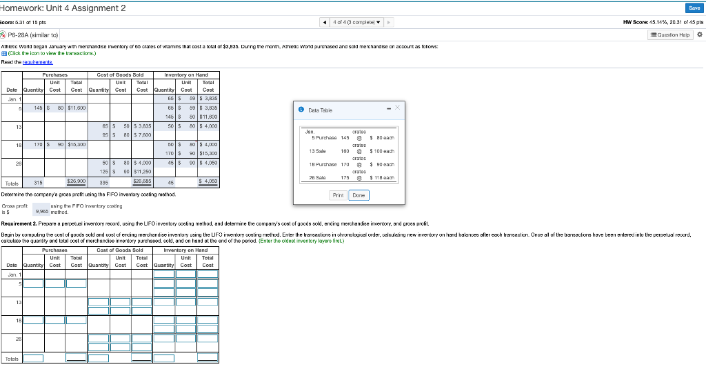 Solved Homework Unit 4 Assignment 2 Save Hw Score 45 14