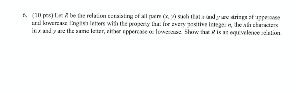 Solved 6. (10 pts) Let R be the relation consisting of all | Chegg.com Solved 6. (10 pts) Let R be the relation consisting of all | Chegg.com