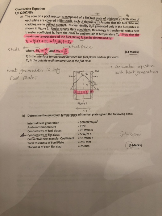 Solved Conduction Equation 06 (2007/08) a) The core of a | Chegg.com