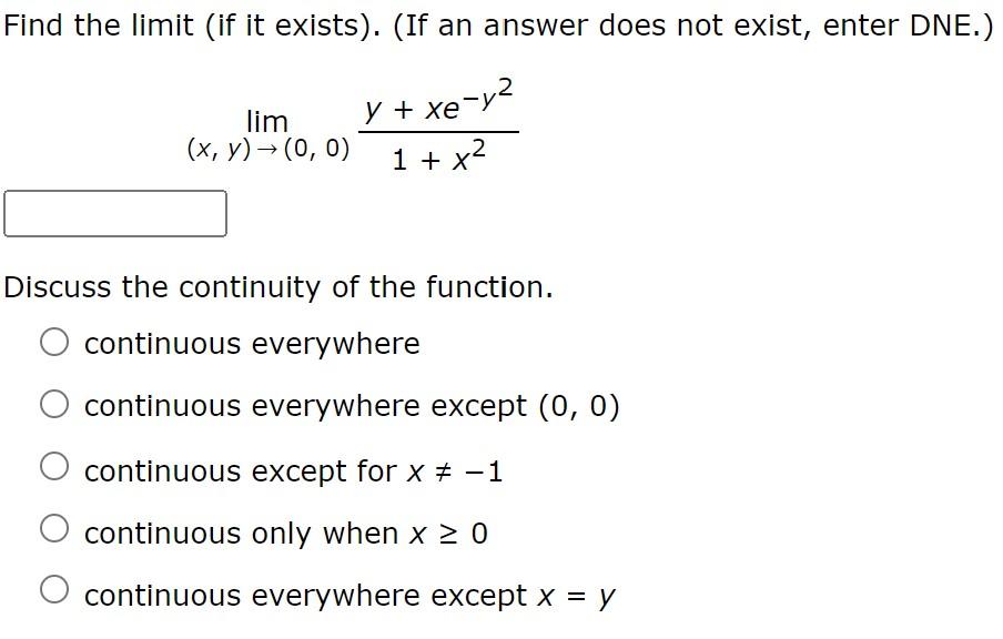 Solved Find the limit (if it exists). (If an answer does not | Chegg.com