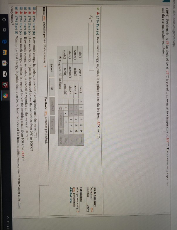 Solved mmon/Take Tutorial Assignment.aspx (10%) Problem 9: A | Chegg.com