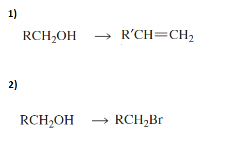 Solved 1) RCH2OH R'CH=CH2 2) RCH OH → RCH Br | Chegg.com