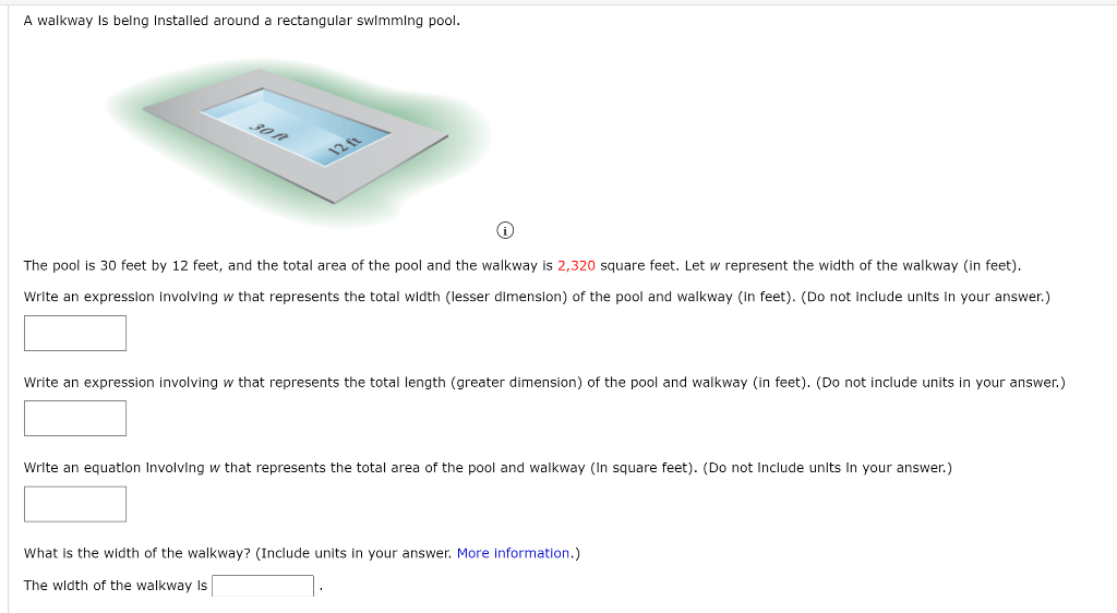 Solved A walkway is being Installed around a rectangular | Chegg.com
