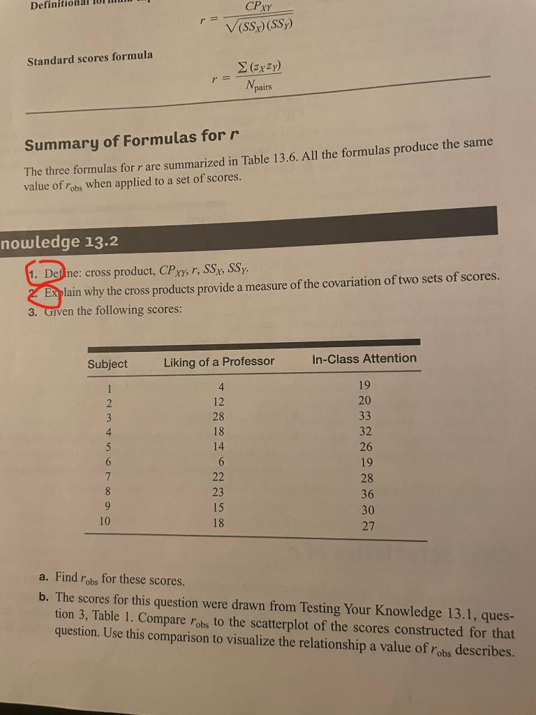 Solved Definitional CP XY V(SSX) (SS) Standard scores | Chegg.com