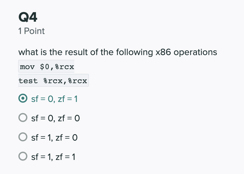 Solved what is the result of the following x86 operations | Chegg.com