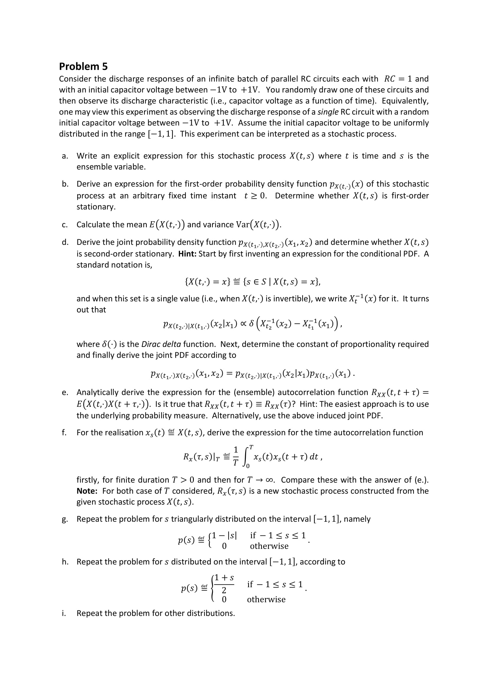 Solved Problem 5 Consider the discharge responses of an | Chegg.com